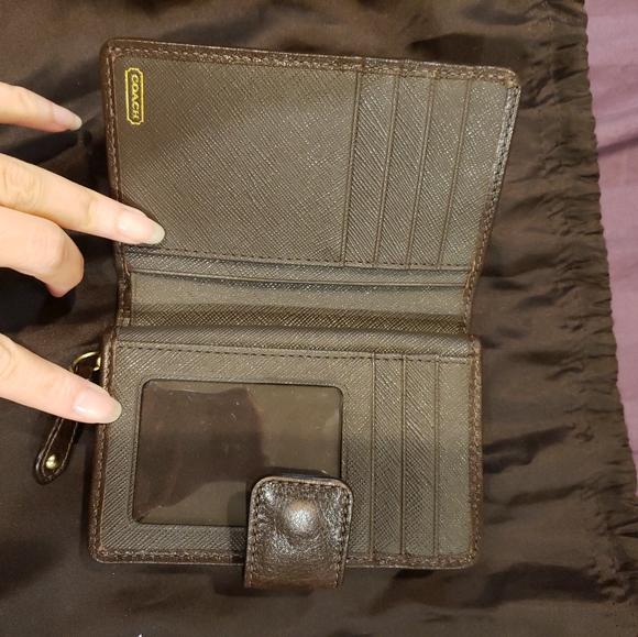 Coach | Bags | Coach Tan Wallet With Brown Trim | Poshmark